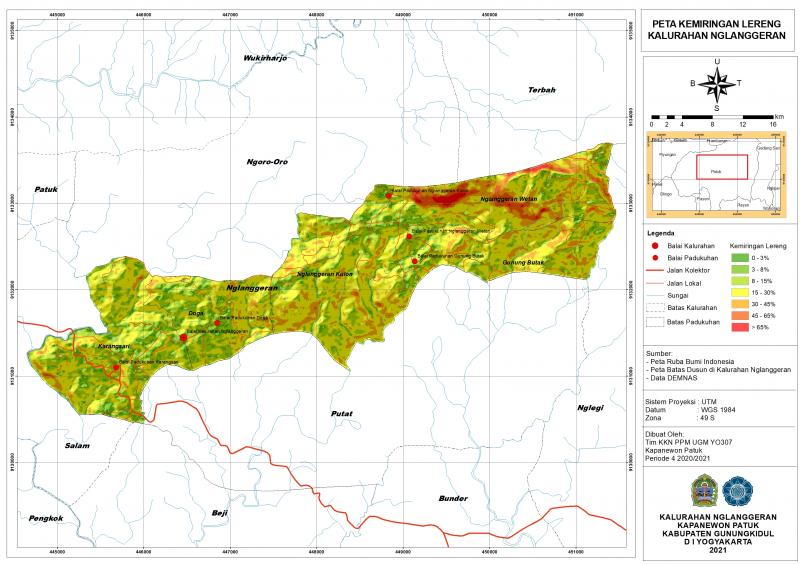 Peta Kemiringan Lereng Desa Nglanggeran